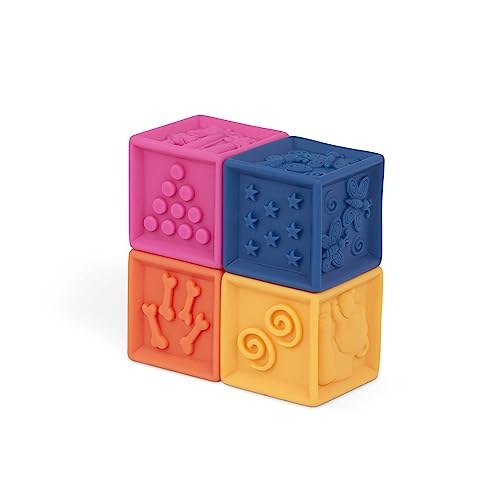 B. – Baby Blocks – Stacking & Building Toys for Babies – 10 Soft & Educational Blocks – Numbers, Shapes, Colors, Animals – 6 Months + – One Two Squeeze