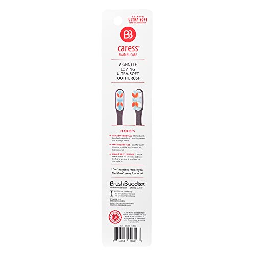 Brush Buddies Caress Enamel Care Manual Toothbrush, Post Surgical Toothbrush, Soft Bristle Toothbrush for Sensitive Teeth and Gums, Enamel Toothbrush