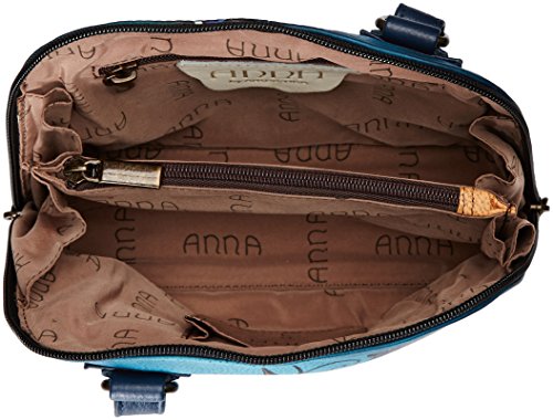 Anna by Anuschka Women's Hand Painted Leather Small Multi Compartment Zip-Around Organizer, Denim Paisley Floral