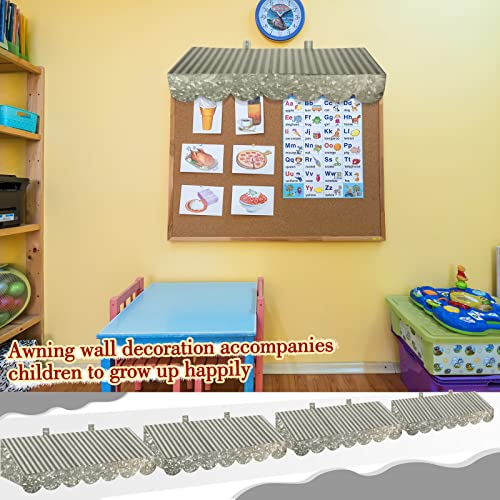 8 Pcs 3D Circus Awning Wall Decoration Carnival Stripes Awning Circus Tent Carnival Theme Party Decor for Carnival Party Classroom Decorations (Corrugated Style)