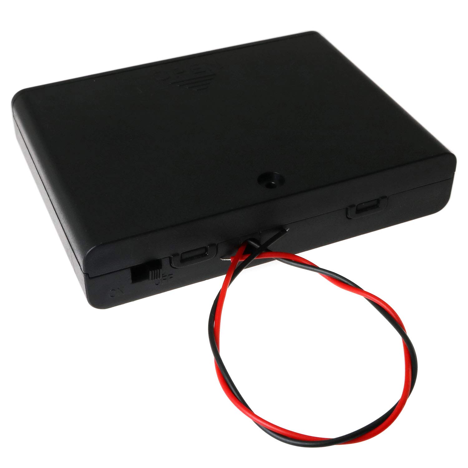 E-outstanding 9V Battery Holder 6X 1.5V AA Battery Storage Case Black Box with ON/Off Switch and Wire Leads