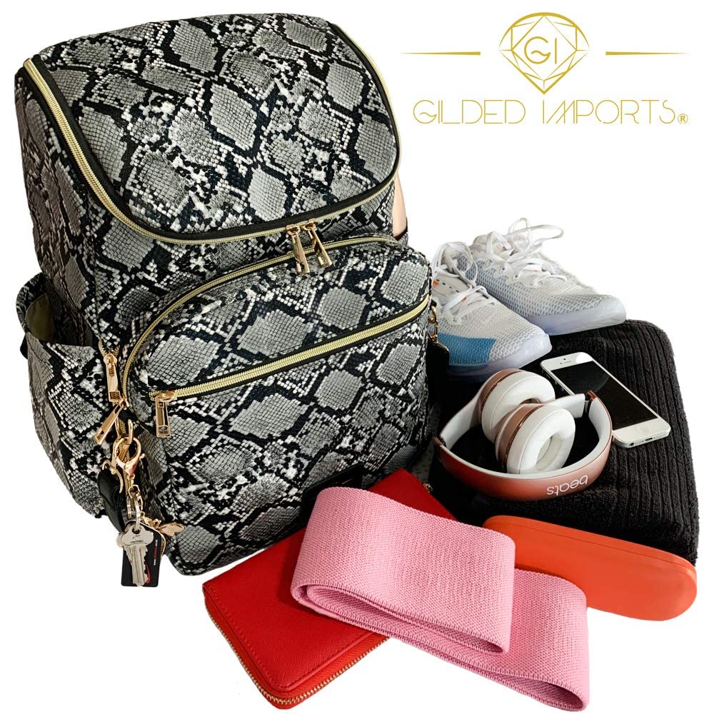 GI Gilded Imports Designer Diaper Bag for Baby Boy or Girl Family Backpack Detachable Purse