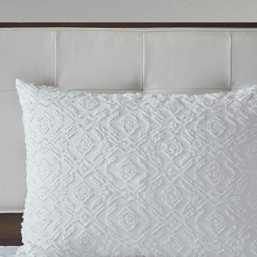 INK+IVY Comforter, Cotton Clipped Jacquard Season Down Alternative Cozy Bedding with Matching Shams, Full/Queen(88"x92"), Mill Valley, Gray Reversible to White Aztec Print 3 Piece