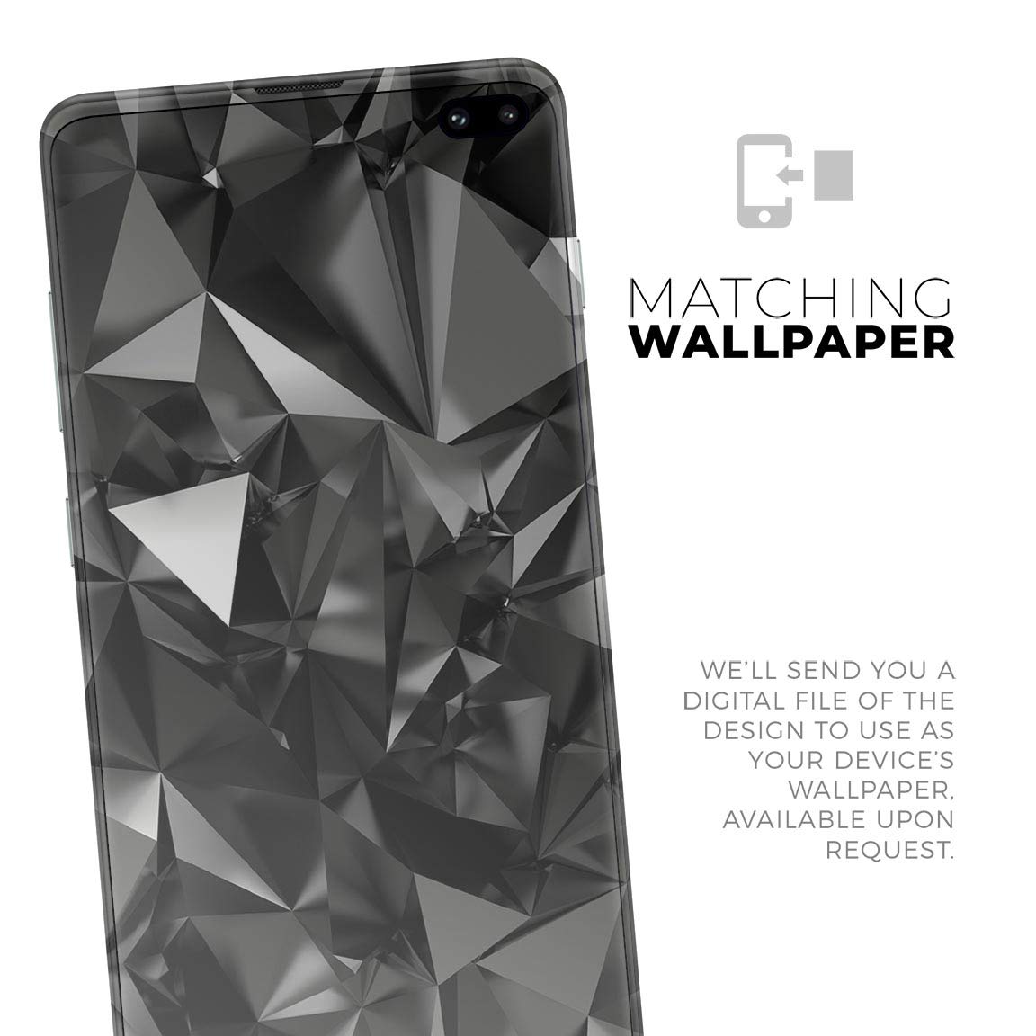 DesignSkinz Black 3D Diamond Surface | Protective Vinyl Decal Wrap Skin Cover Compatible with The Samsung Galaxy S10e (Full-Body, Screen Trim & Back Glass Skin)
