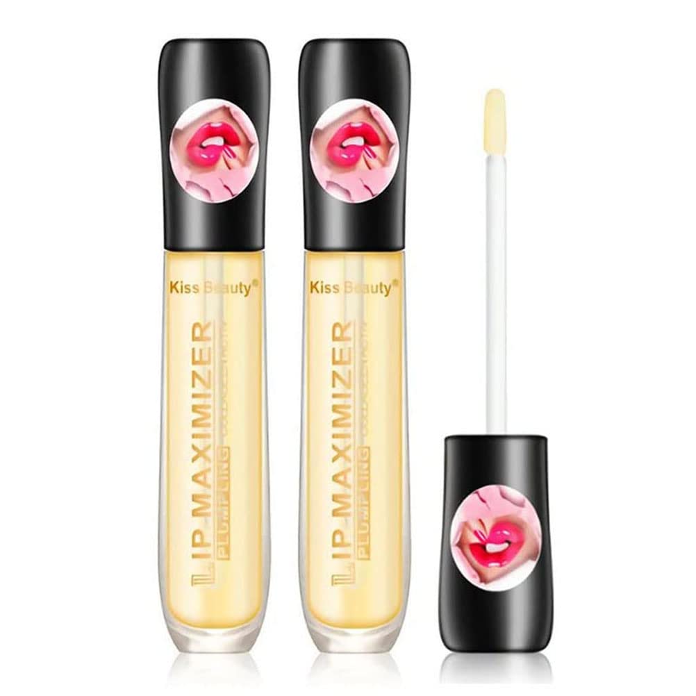 2 PCS Cozzo Lip Plumper, Vitamin E Plumping Lip Maximizer Serum Transparent Toot Lip Oil Lip Plumper Gloss, Instant Lip Filler Plump Lip Enhancer Serum (2 PCS)