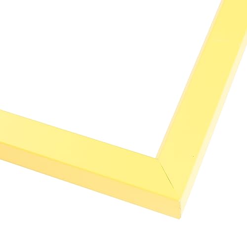 35x8 Frame Yellow Solid Wood Picture Frame Width 1 Inches | Interior Frame Depth 0.5 Inches | Blaine Bohemian Photo Frame Complete with UV Acrylic, Foam Board Backing & Hanging Hardware