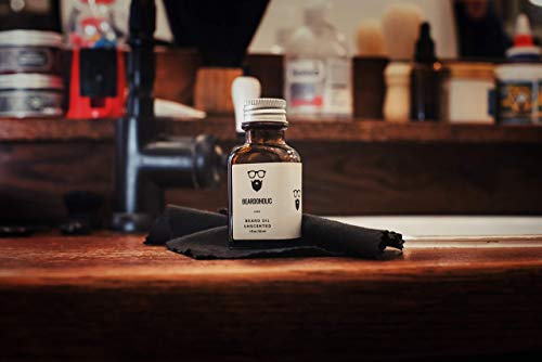 Beardoholic Beard Oil – 7 All-Natural Ingredients – Faster and Thicker Beard Growth – Eliminates Itch and Dandruff Instantly – Unscented Beard Growth Oil - 30 ml Leave-in Conditioner and Softener