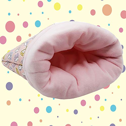 Handmade Sleeping Bag Pouch Hideout Cave for Hedgehog Guinea Pig Hamster Rat Ferret Hamster Squirrel and Other Small Animal Beds (Pink)