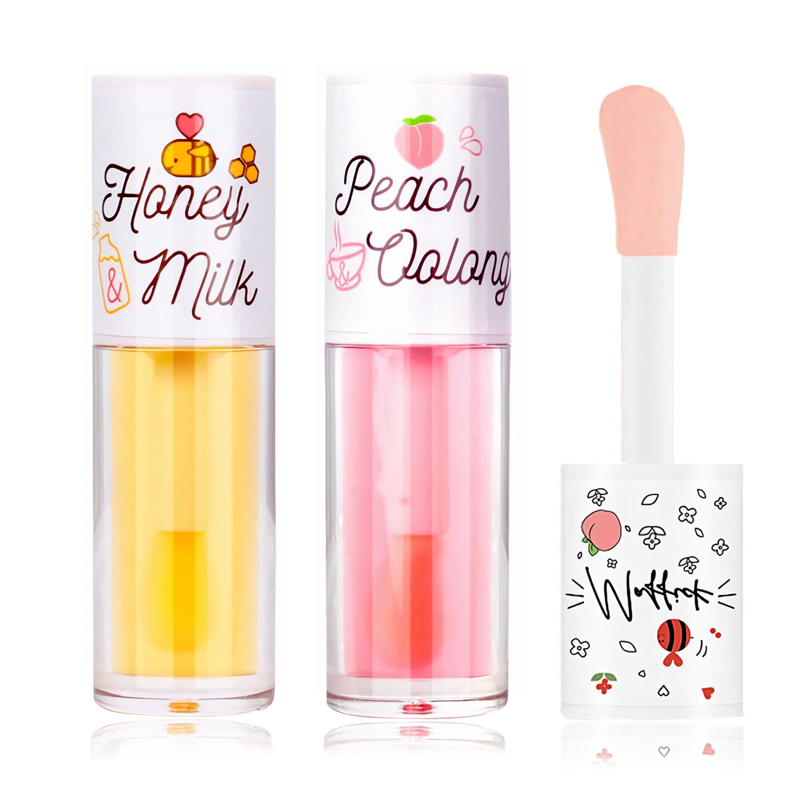 2 PCS Crystal Jelly Lip Oil Hydrating Lip Gloss Plumping Lip Tint Moisturizing Transparent Toot Lip Balm, Long Lasting Nourishing Lip Glow Oil Lip Care Products