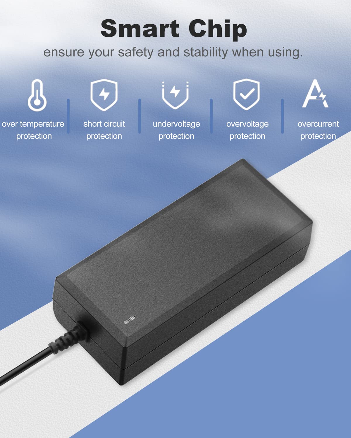 24V 2A DC Power Supply Adapter 24 Volt AC Adapter 100-240V 50-60Hz AC to DC 24V 2A Power Adapter Cord, 24V DC Power Supply 2A Adapter with 5.5mm x 2.5mm DC Outlet Plug & 1 Tip