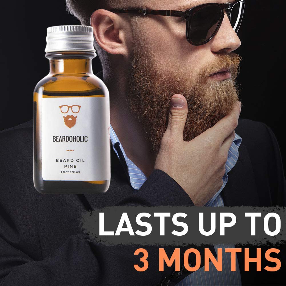 Beardoholic Natural Beard Oil Pine Scented 1 Ounce (30 ml)
