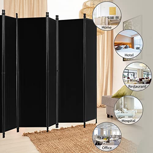ACTREY 8-Panel Indoor Room Divider, Screen Movable Room Screen Separator Wall Protective Privacy Furniture Indoor Bedroom(Black