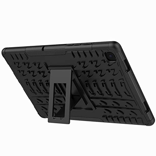 DWaybox for Samsung Galaxy Tab A7 10.4 Case 2020 2022 Released T500 T505 SM-T509 Armor Heavy Duty TPU Soft + PC Hard Rugged Case 2in1 Combo Dual Layer Shock-Absorbing Cover with Stand -Black