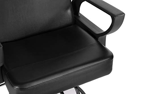 Eastmagic All Purpose Barber Chair Reclining Salon Chair for Hair Stylist Heavy Duty Base Black