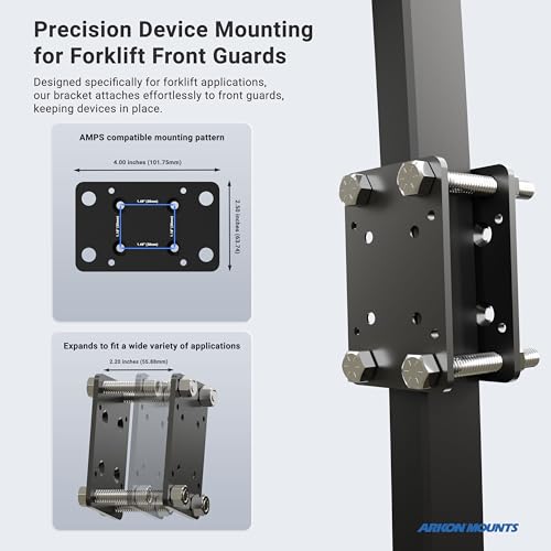 ARKON Mounts - Locking Forklift Tablet Mount with Adjustable Arm | Industrial Strength | Heavy-Duty Design | Adjustable | Boosts Warehouse Efficiency | Easy Install | Fits iPad and Samsung Tablets