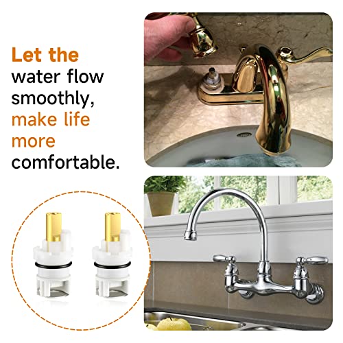 2 Pack RP25513 Faucet Stem Compatible for De-lta Faucet with RP4993 Seat and Spring Fit for Kitchen Two Handle Faucets De-lta Faucet Repair Kit