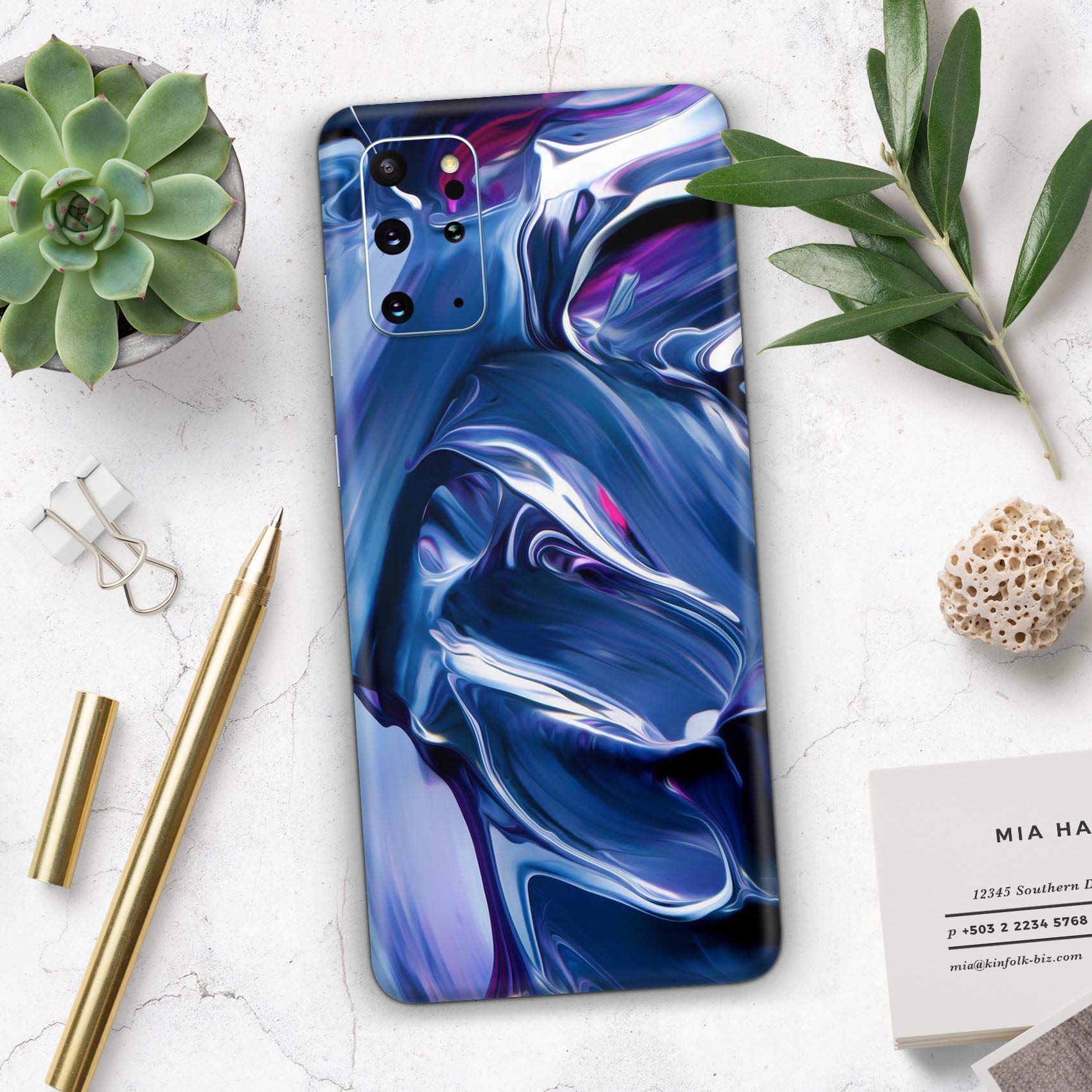 DesignSkinz Blurred Abstract Flow V37 Protective Vinyl Decal Wrap Skin Cover Compatible with The Samsung Galaxy S20 (Screen Trim & Back Glass Skin)