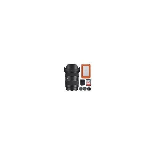 Sigma 28-70mm f/2.8 DG DN Contemporary Lens for Sony E Bundle with Rugged Mini 1TB External Hard Drive and 64GB SD Card (3 Items)