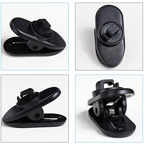Clips for Earphone Wire,360 Degree Rotate Headphone Mount Cable Clothing Clip, Use for Fixing Headphone Wire,Black & White (20Pcs/Pack)