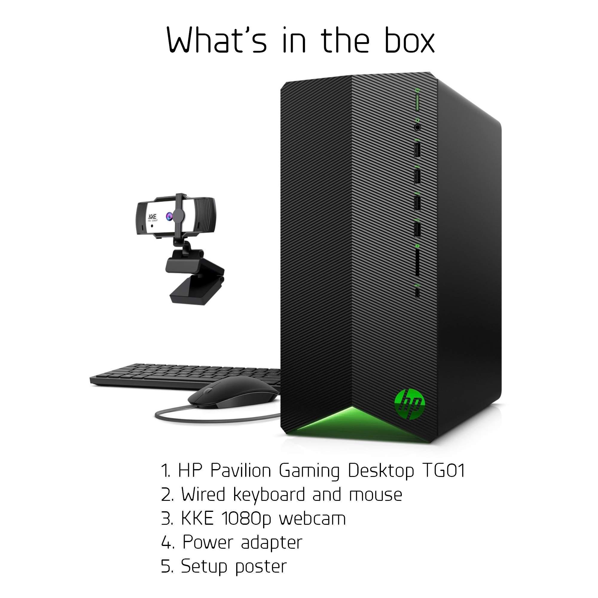 HP Pavilion Gaming Desktop PC Computer, AMD Ryzen 5 4600G, GTX 1650 Super, 16GB RAM, 1TB SSD, WiFi, Bluetooth, HDMI, Windows 10 Home