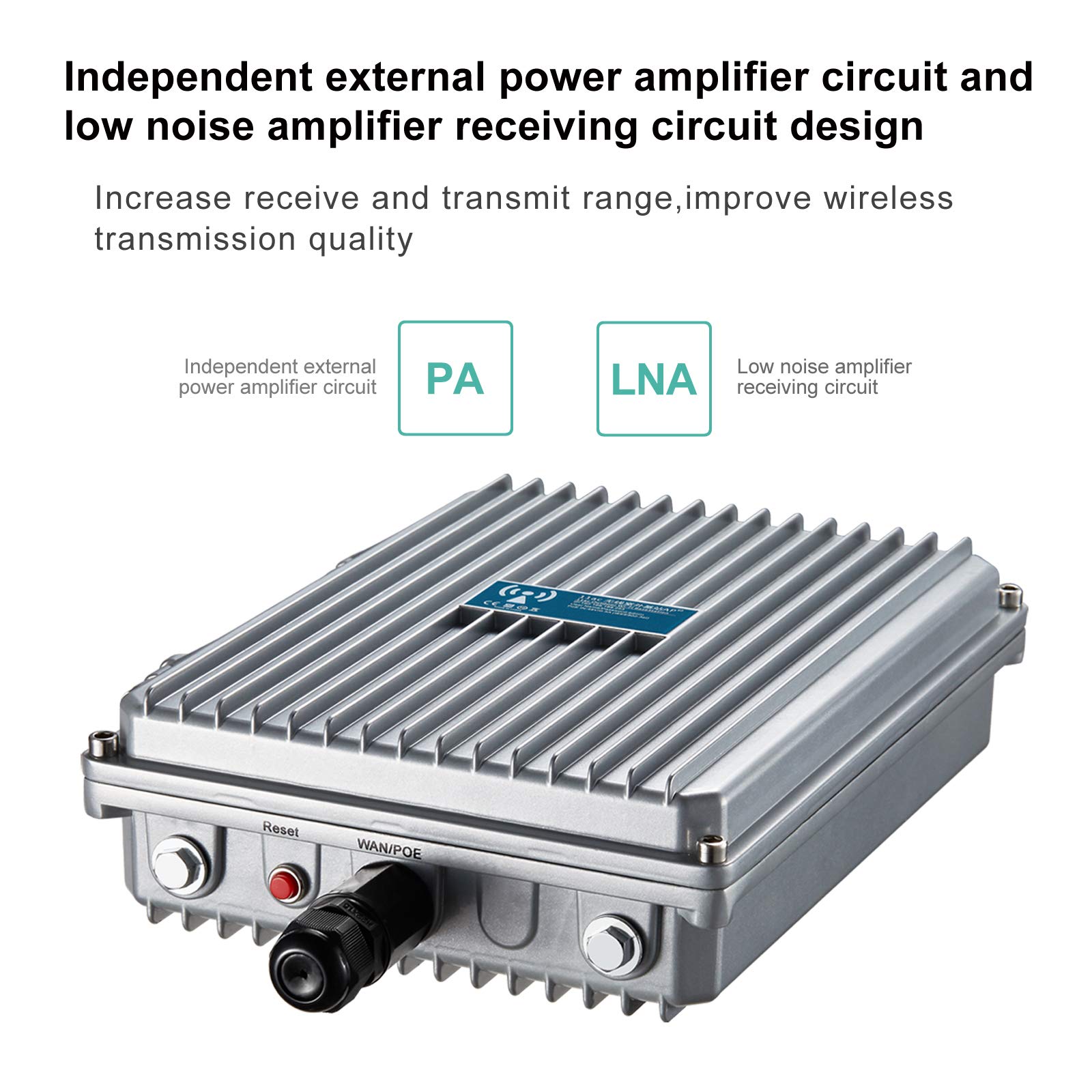 E-link 802.11AC 1200Mbps High Power Outdoor IP67 WiFi Base Station Wireless Access Point Industrial Grade Waterproof 2.4G /5G Dual Band Wireless AP with 802.3at POE Input(Antenna Not Included)