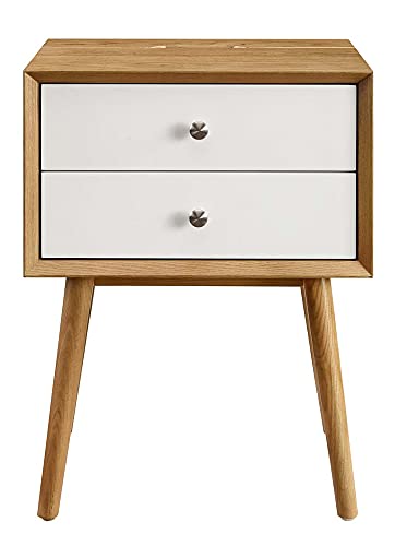 Modway Ember Wood Nightstand, Natural White