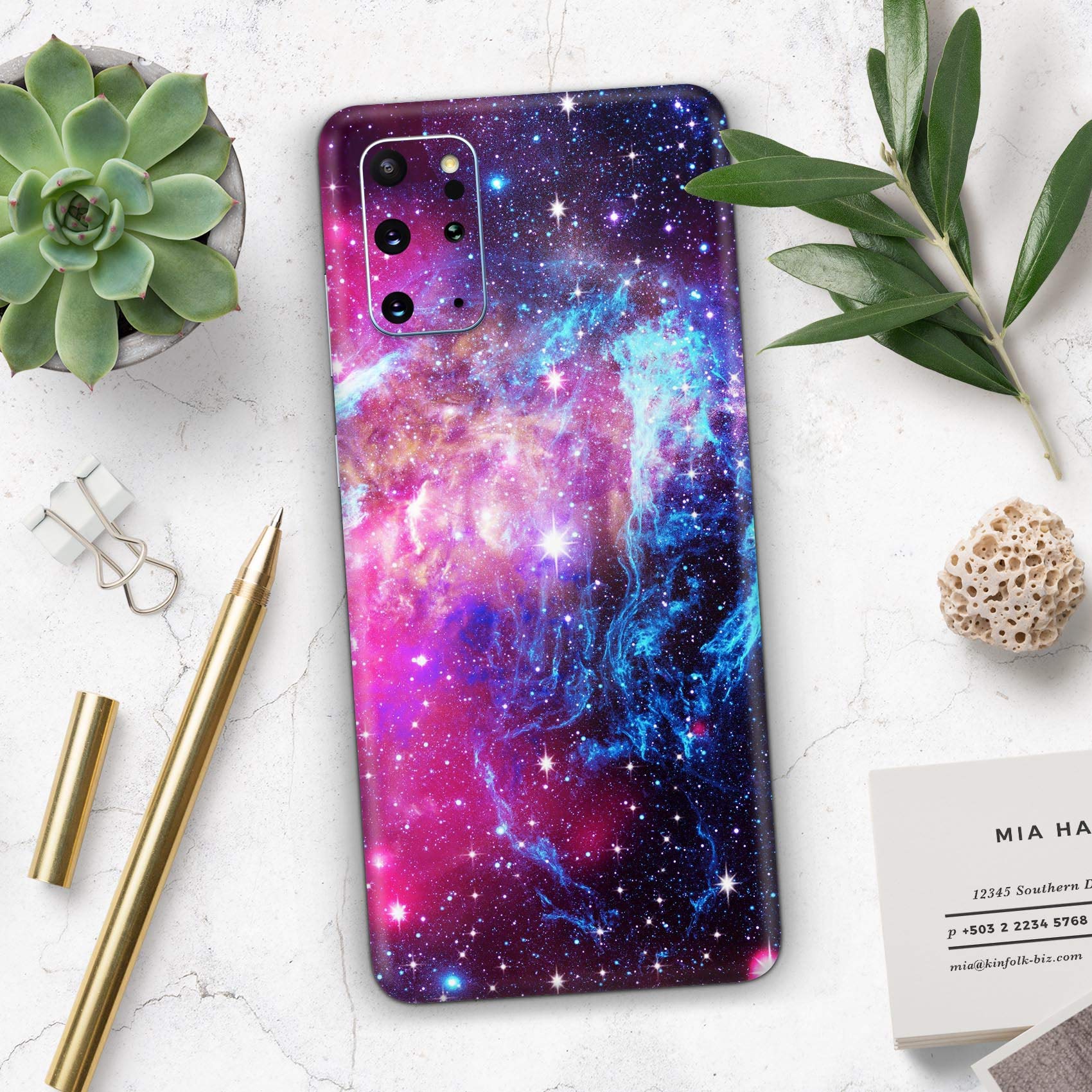 DesignSkinz Bright Trippy Space Protective Vinyl Decal Wrap Skin Cover Compatible with The Samsung Galaxy S20 (Screen Trim & Back Glass Skin)