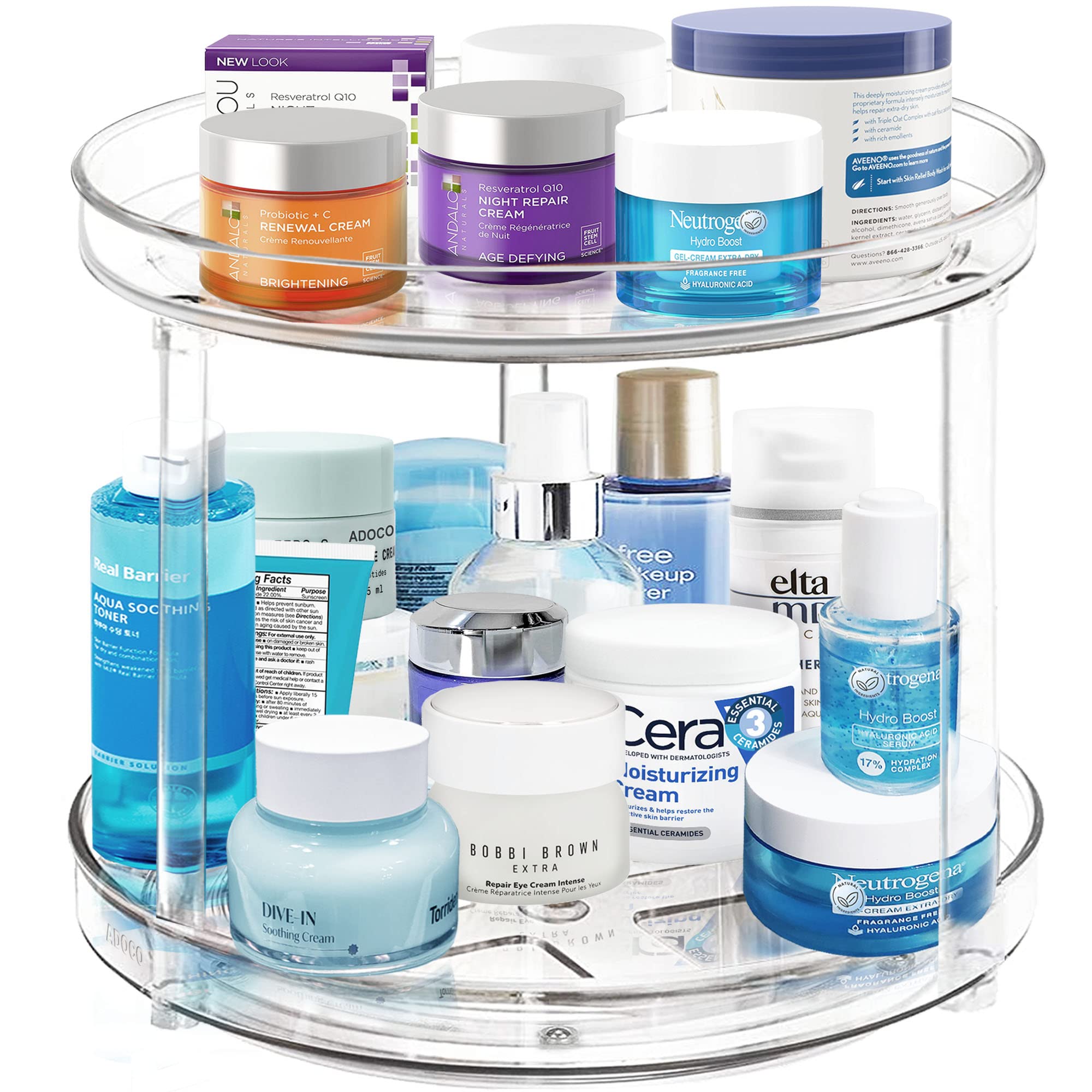 2 Tier Lazy Susan Organizer, 10.6 Inch / 3 Tier Lazy Susan Bathroom Organizer 9.25 Inch