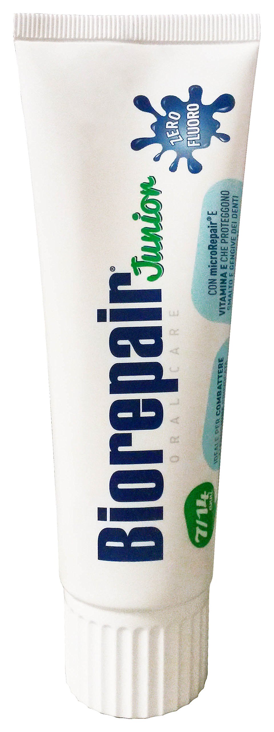 Biorepair: Oral Care Junior 7-14 Years Toothpaste, Fluoride Free, with Mint Extract - 2.53 Fluid Ounces (75ml) Tubes (Pack of 4) [ Italian Import ]
