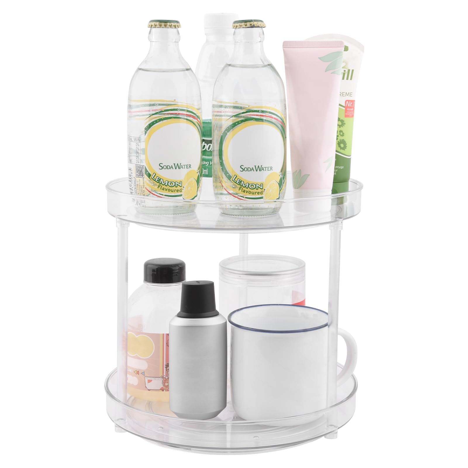 2 Tier Lazy Susan Turntable Spice Rack Organizer,9Inch Turntable Lazy Susan Spice Organizer,Lazy Susan Turntable Organizer,Spice Rack Organizer for Cabinet