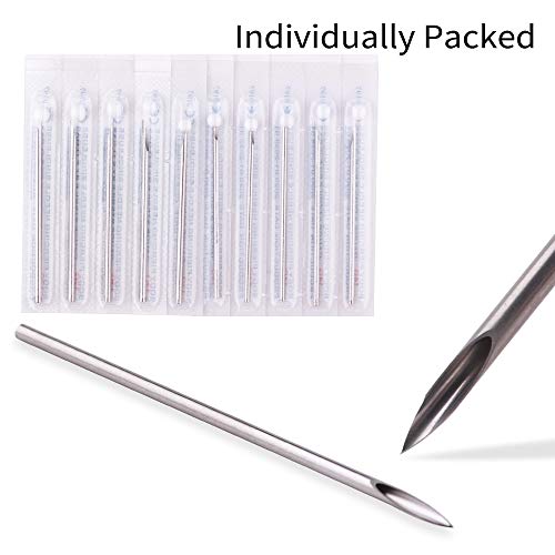 Ear Nose Piercing Needles - 100pcs Mix Body Piercing Needles 12g.14g.16g.18g.20g Individualized Package for Piercing Needle Supplies Piercing Kit