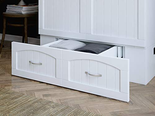 AFI Southampton Murphy Bed Chest with Charging Station, Twin XL, White