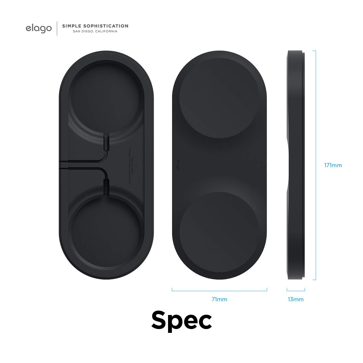elago 2 in 1 Wireless Charger Stand, Charging Station Designed for MagSafe, Compatible with iPhone 16/15/14/13/12, AirPods Pro/Pro2 & AirPods 3, 4 – [Black] [Charging Cable Not Included]