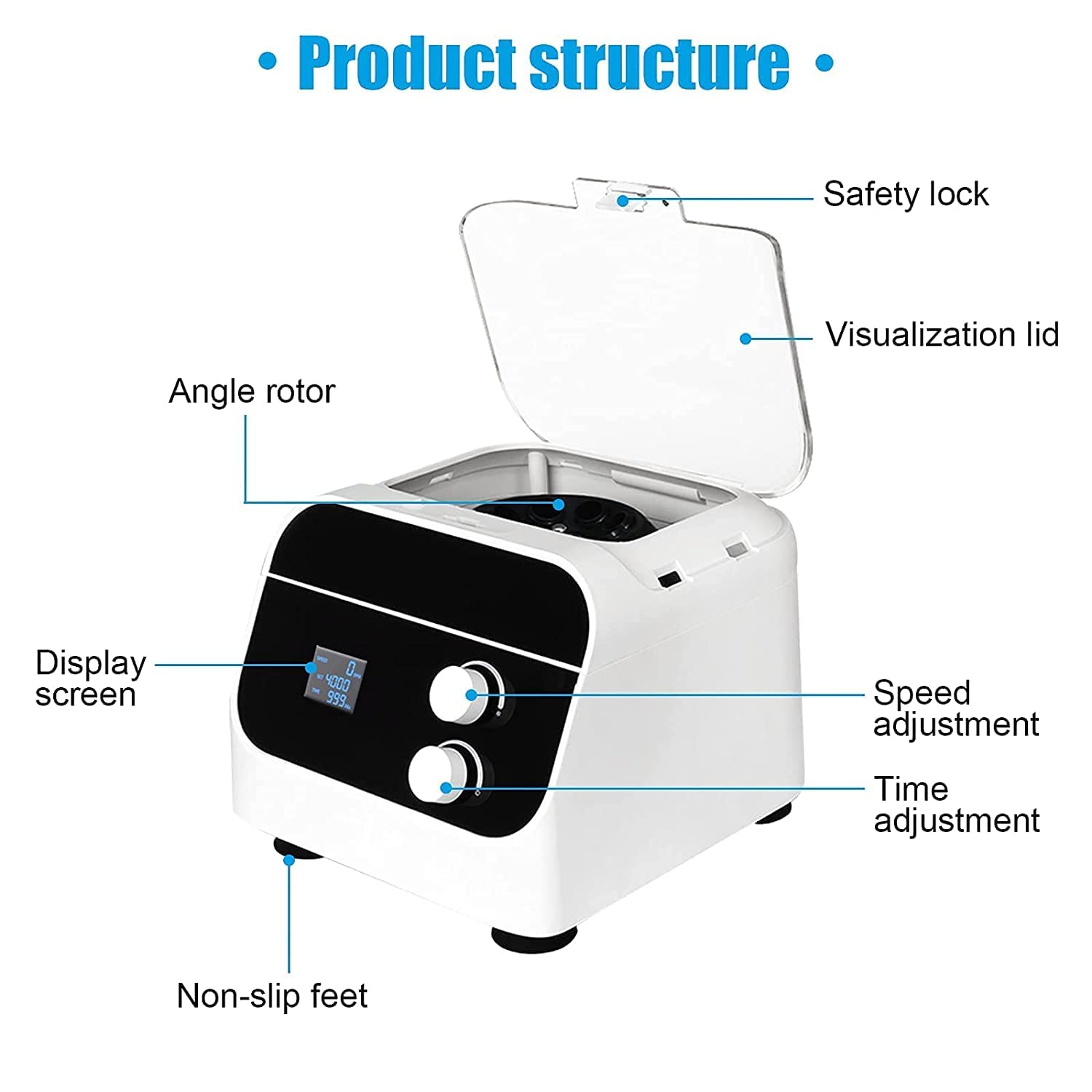 Electric Centrifuge Machine Lab Centrifuge 8x20ml 4000rpm for Serum/Fat Separator PRP Extractor 110V US Plug
