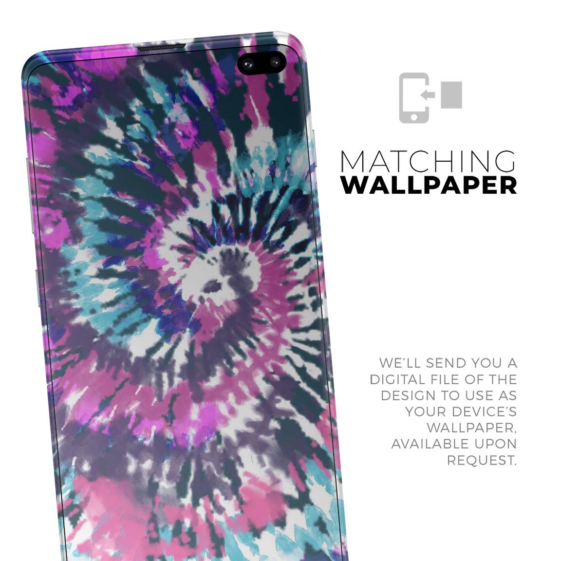 DesignSkinz Spiral Tie Dye V3 Protective Vinyl Decal Wrap Skin Cover Compatible with The Samsung Galaxy S20 (Screen Trim & Back Glass Skin)