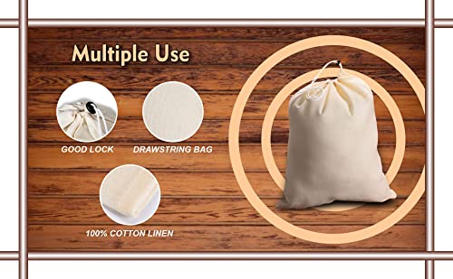 Cotton Bag Drawstring - 6 Pack, Canvas Bags 18'' X 18'' inch - Machine Washable Cotton Fabric - Storage Sack for Dirty Clothes, Basket Liner, Hamper Bag, Liner Replacement, delicates, Sleeping Bag, Reusable Travel Dorm and Basket Closure