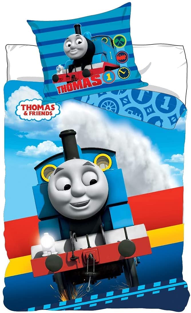 Thomas The Tank Engine Bed Linen Set 100 x 135, 40 x 60 cm Official Licensed (53.1" x 39.3" inch)