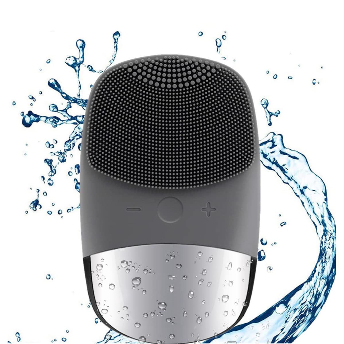 MEGAN Facial Cleansing Brush,USB Rechargeble Electric Silicone Face Scrubber,IPX7 Waterproof Sonic Facial Massager, 3 in 1 face Brush for Deep Cleanning, Blackhead Remover, Exfoliating.（Black）