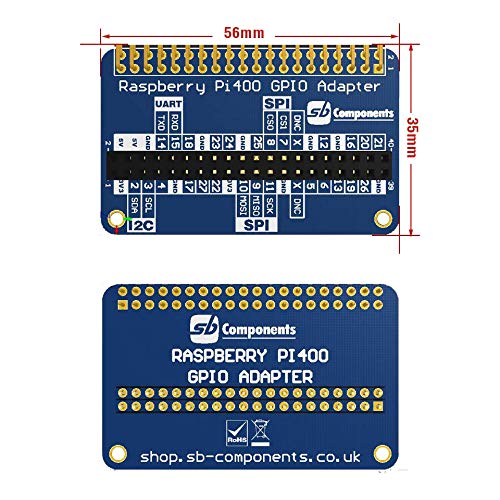 Raspberry Pi 400 GPIO Adapter Inbuilt 2 x 20 Pins Headers I/O Expansion HAT for Raspberry Pi 400