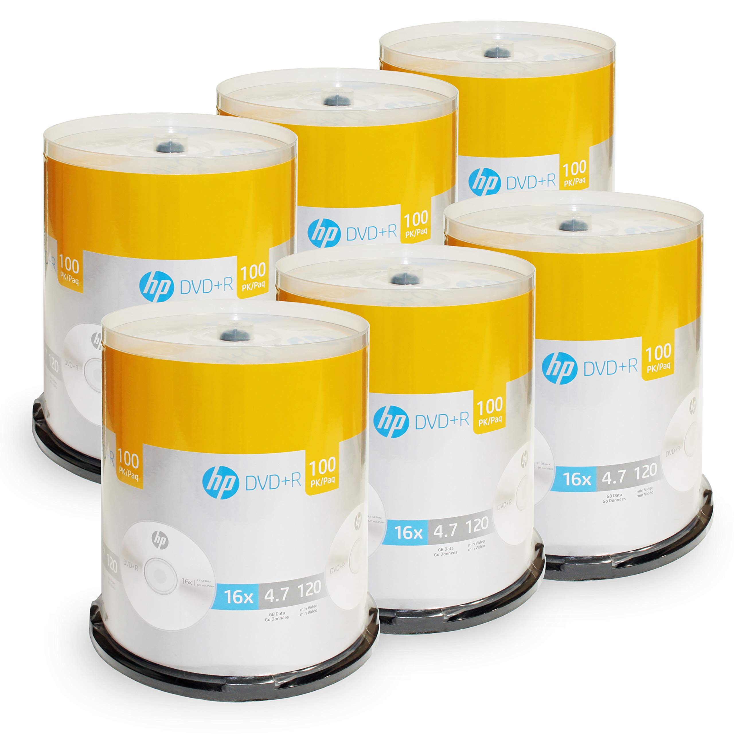 HP 600-disc DVD+R 16x Logo Top (6 x 100pk Cake Box Spindle)