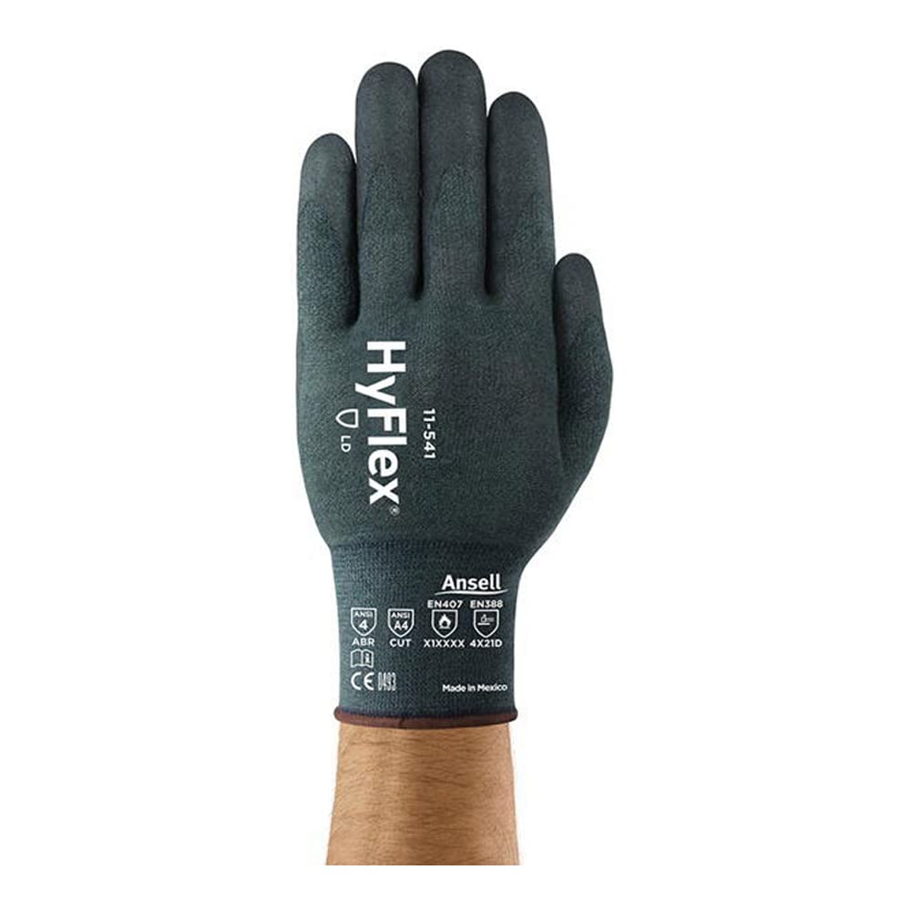 Ansell Healthcare 11541070 Series 11-541 HyFlex HPPE Glove, Silicone Free Spandex, Textured Polyester Knitwrist, 18 Gauge, Size 7 (Pack of 144)