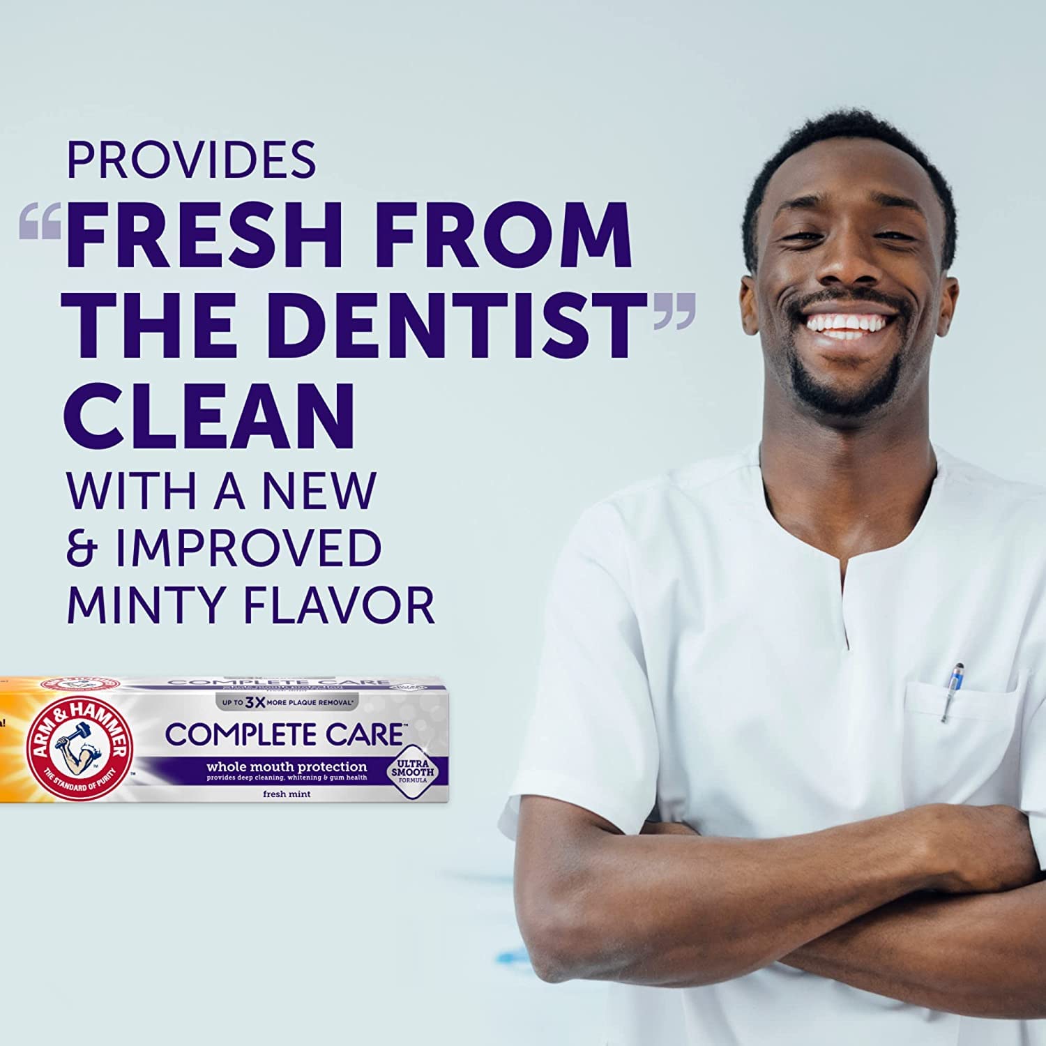 ARM & HAMMER Complete Care Fluoride Anticavity Toothpaste, Fresh Mint 6 oz (Pack of 2)
