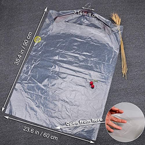 Bezall 10Pcs Plastic Clear Garment Bags, Dry Cleaner Suit Clothes Dustproof Cover Storage Bags (60 x 90cm)