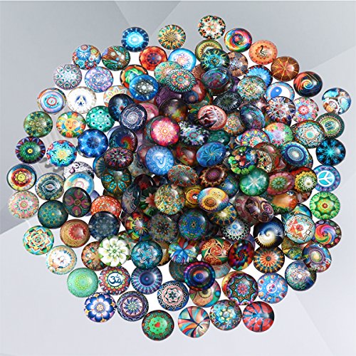 Dangle Earrings 200pcs Round Glass Mosaic Tiles Mixed Mosaic Glass Pieces for DIY Crafts Jewelry Making 10mm Bracelets Beads