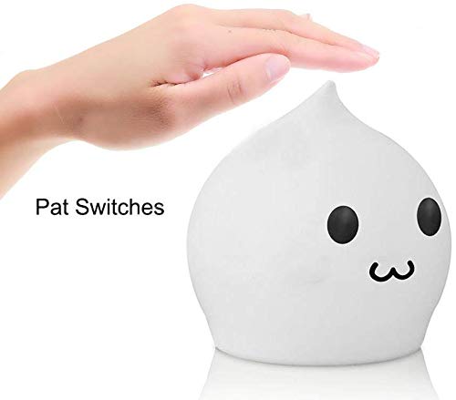 Jhua Dumpling Night Light, Silicone Nursery Nightlight, Cute LED Sleep Lamp, 7-Color Breathing Dual Light Modes, Sensitive Tap Control Gifts for Baby Adults Bedroom