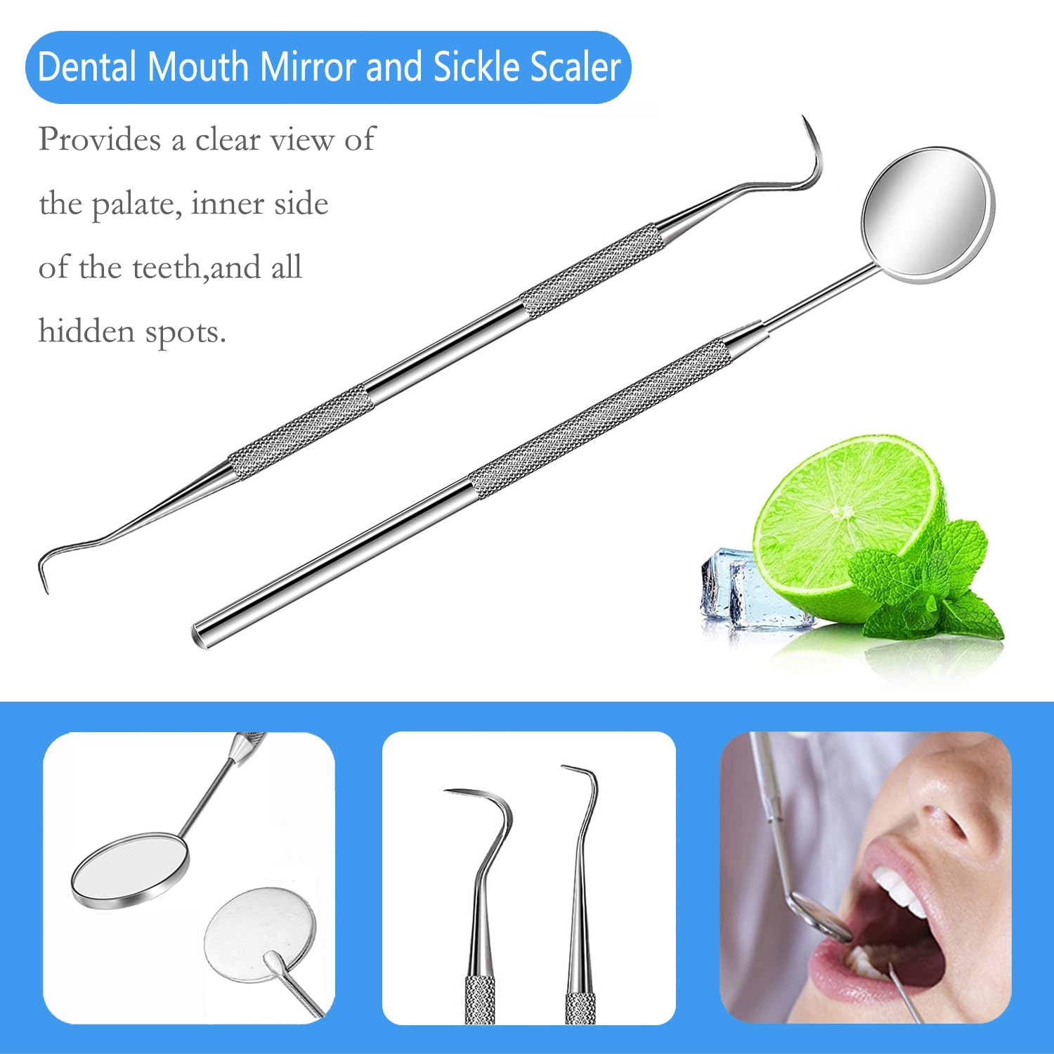 SENLMLER Dental Tools, Professional Plaque Remover Teeth Cleaning Tool Kit, Stainless Steel Dental Pick Tartar Scraper Tooth Cleaner, Oral Care Hygiene Set for Dentist Personal Pets with Storage Box