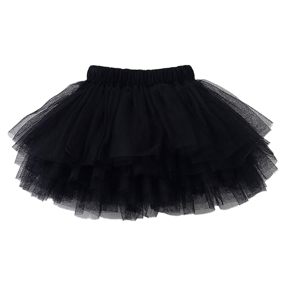 Colorful Childhood Baby Girls Tutu Skirt Toddler 6 Layered Tulle Tutus 1-8T Black Size 5-6T