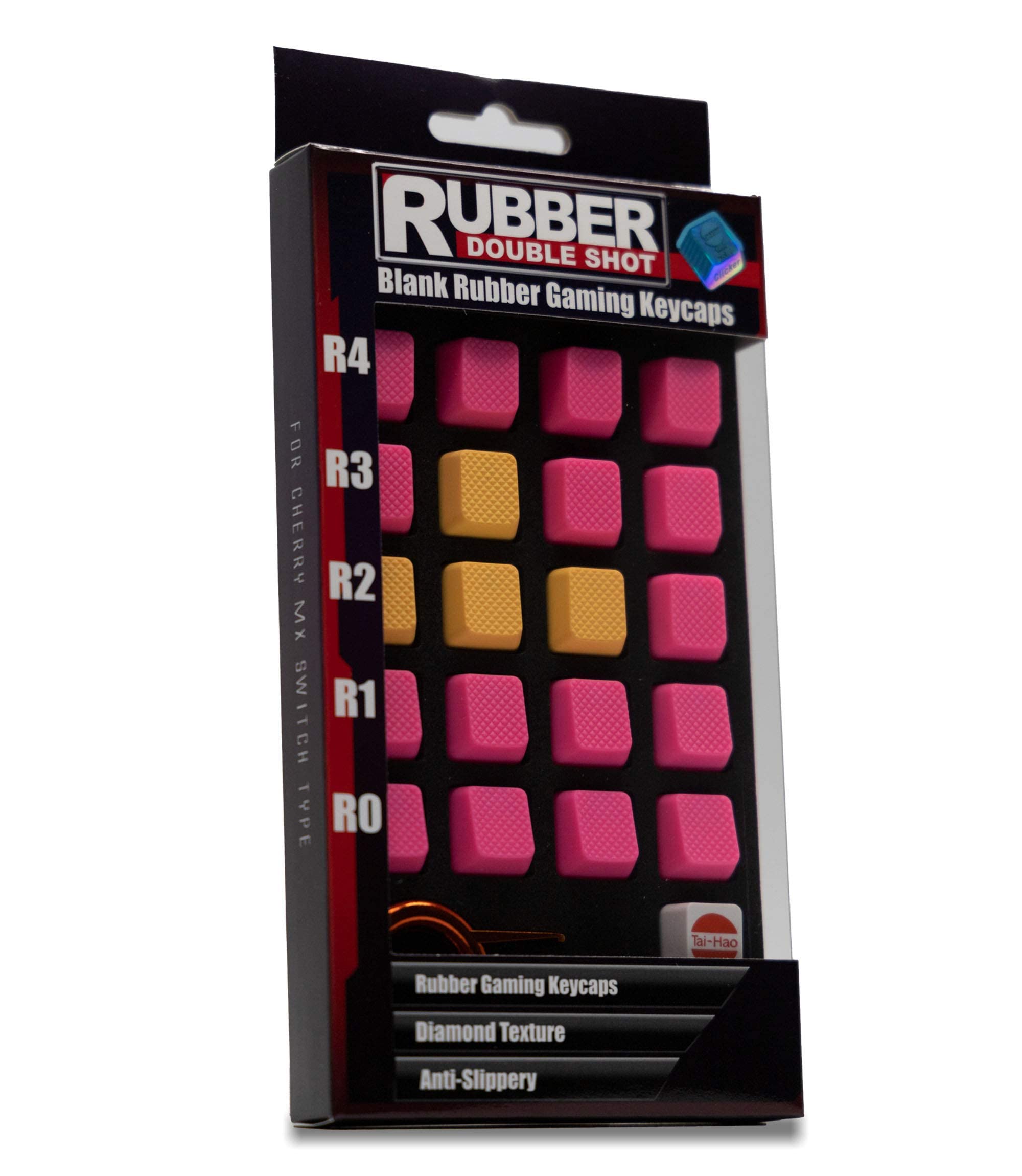Tai-Hao Blank Rubber Gaming Keycaps : Blank No.2 Compatible with All MX Types Keyboards