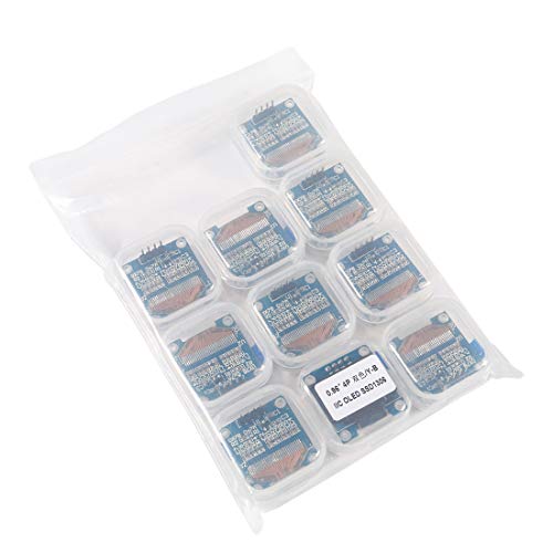 UMLIFE 10PCS 0.96" OLED Module 12864 128x64 OLED Display SSD1306 Driver I2C IIC Serial Self-Luminous Display Board Compatible with Arduino Raspberry PI (10PCS, Blue)