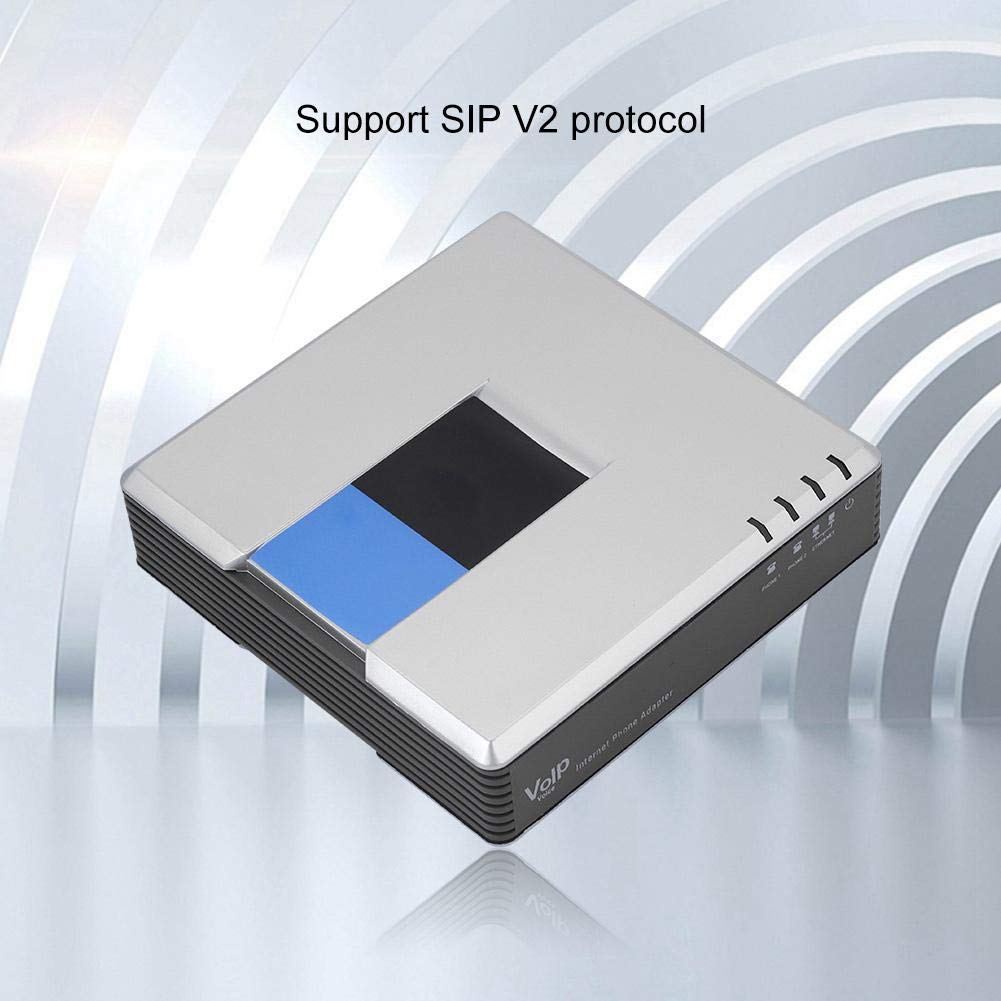 Eboxer VOIP Gateway 2 Ports SIP V2 Protocol Internet Phone Adapter with Network Cable for PAP2T (US Plug)